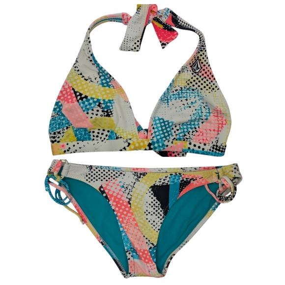 Volcom | Swim | Volcom Multicolor Patterned Halter Matching Bikini Set ...